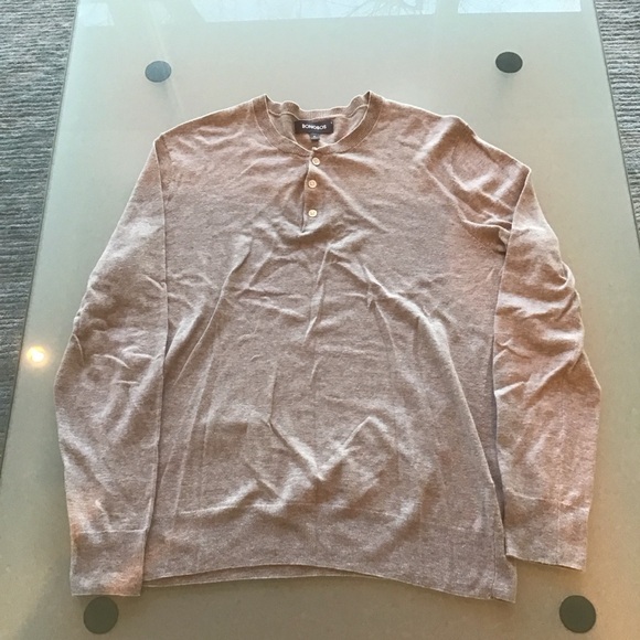 Bonobos | Sweaters | Bonobos Tan Gray Cotton Linen Henley Slim Fit ...